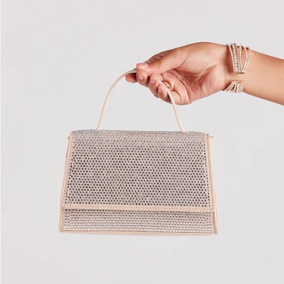 Windsor | Bags | Glamorous Sheen Rhinestone Top Handle Bag | Poshmark